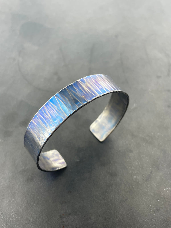 Titanium Cuff Wavy Texture - taviametal